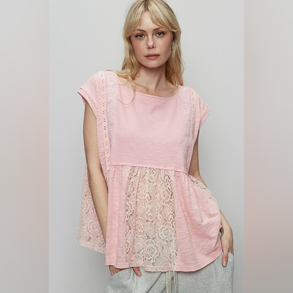 POL | Tops | Pol Embroidered Detail Boat Neck Cap Sleeve Lace Blouse ...